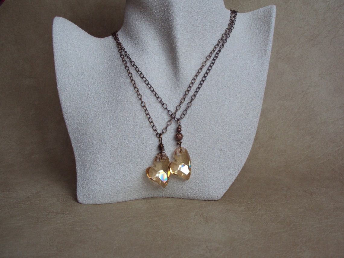 Crystal Heart Necklace.heart Necklace. Swarovski Heart.valentine ...