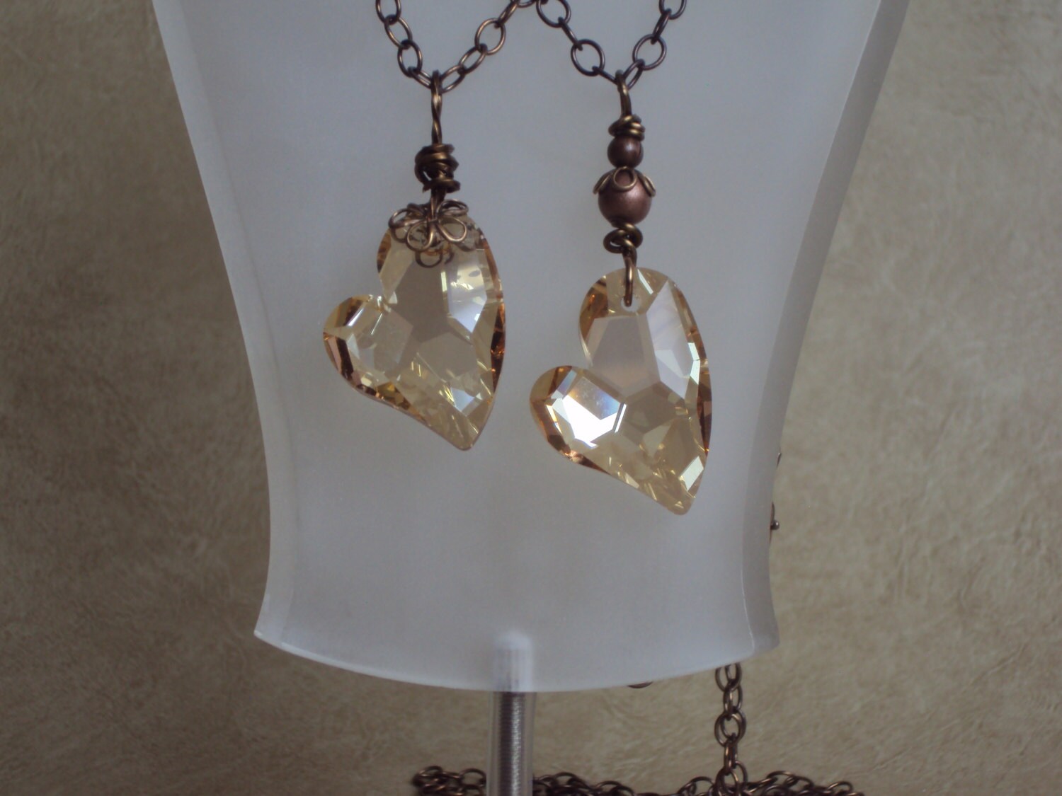 Crystal Heart Necklace.heart Necklace. Swarovski Heart.valentine ...