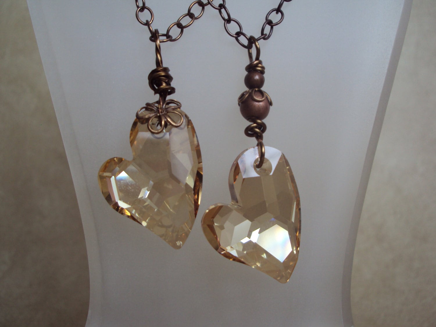 Crystal Heart Necklace.heart Necklace. Swarovski Heart.valentine ...