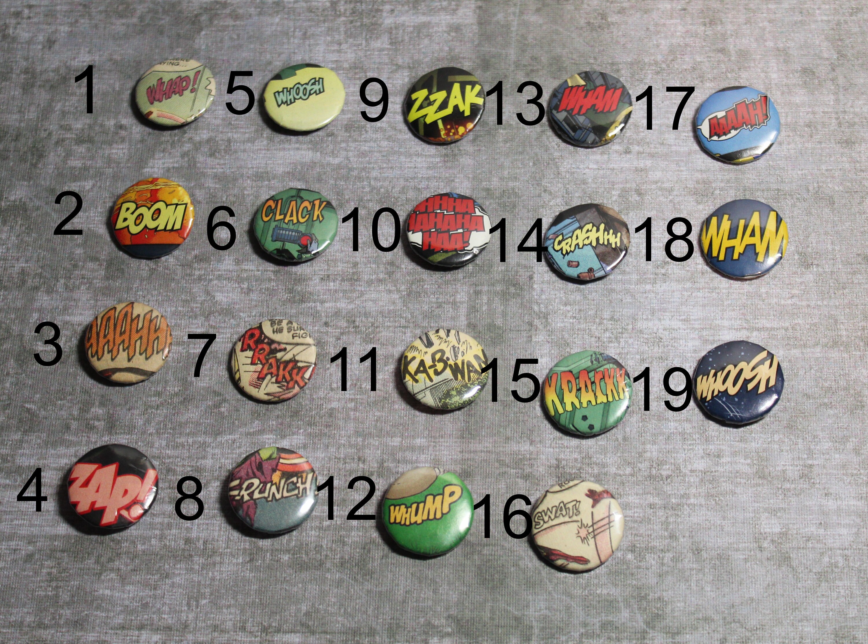Small Comic Book Pins - Etsy