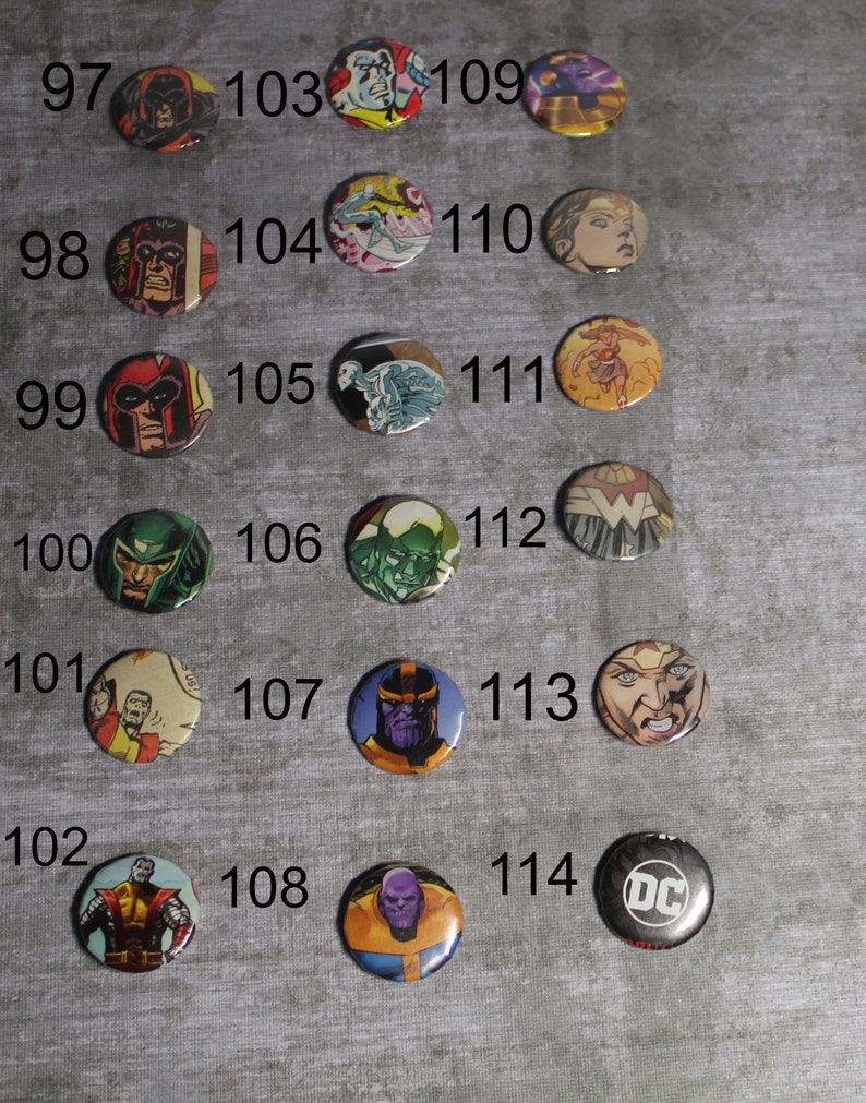 Small Comic Book Pins - Etsy