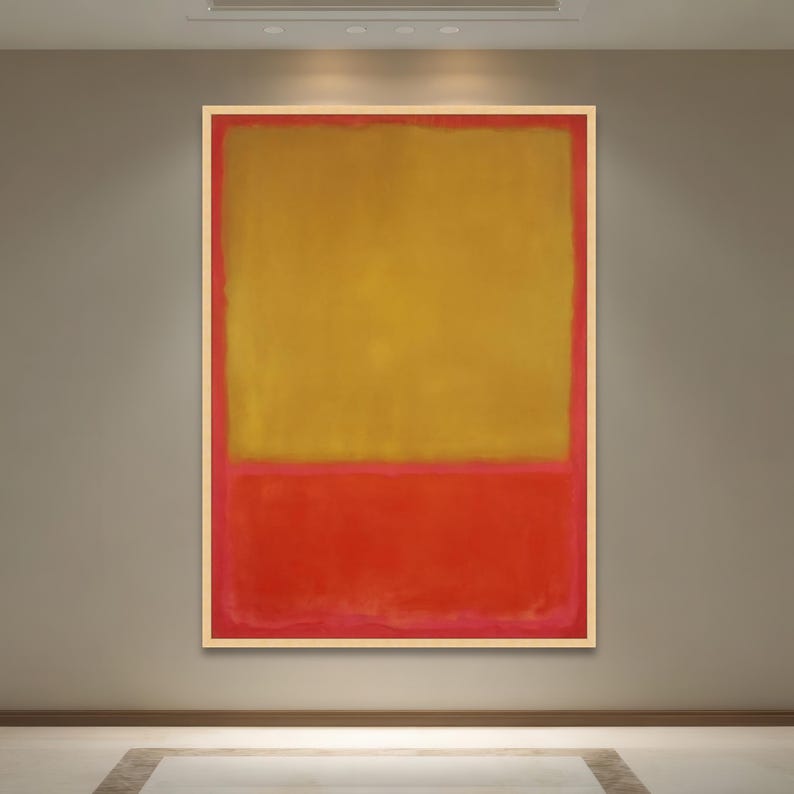 Mark Rothko Abstract Large Wall Art, Orange Red Color Field Painting ...