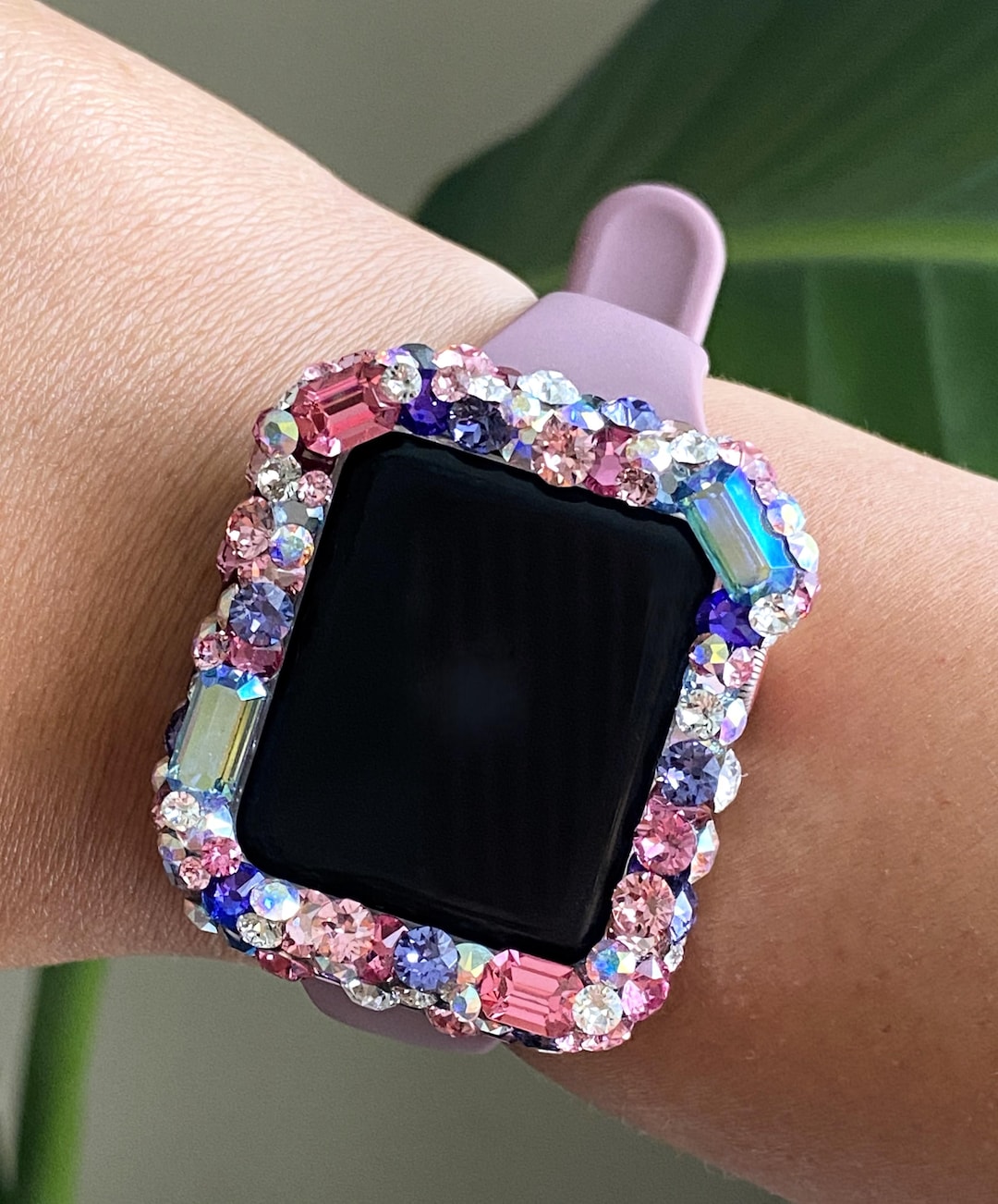 High End Luxe Starlight AB Crystal Baguette Apple Watch Cover With ...