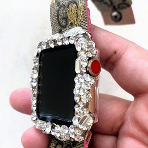 High End Luxe Clear Crystal Baguette Apple Watch Glass Cover With ...