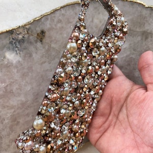 Custom Luxe Crystal & Pearl Embellished Phone Case, High End Quality ...