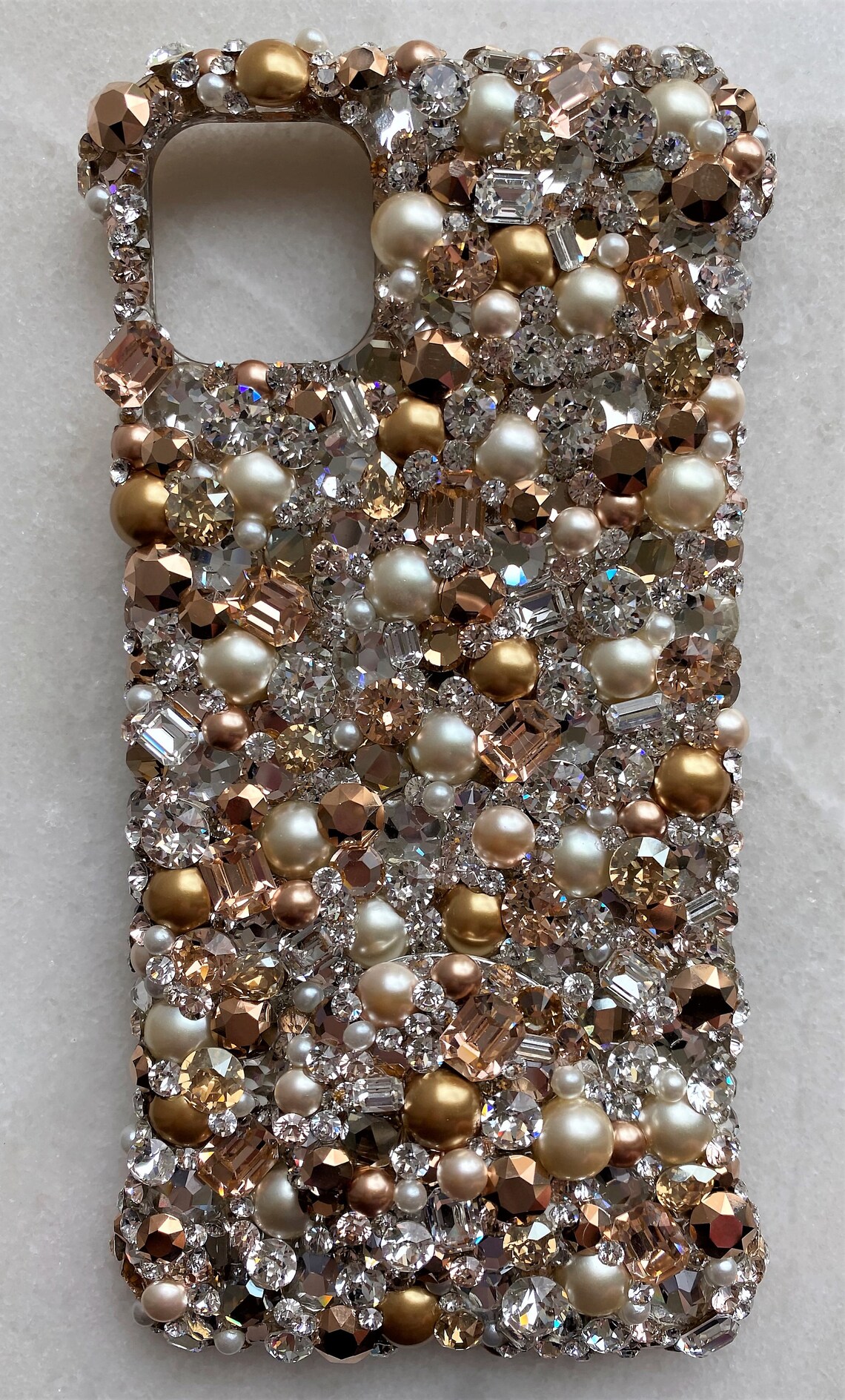 Custom Luxe Crystal & Pearl Embellished Phone Case High End - Etsy