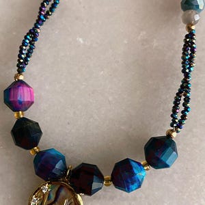 Galaxy Tiger's Eye Phone Strap, Healing Crystal Beads Phone Charm ...
