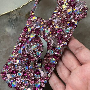 Custom Luxe Crystal & Pink Crystal Encrusted Phone Case, High End ...