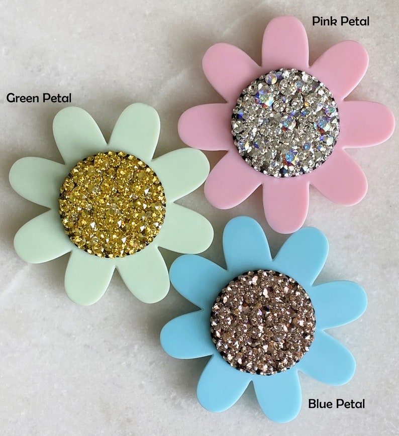 Crystal Flower Phone Topper, Universal Topper for Phone Grips, Phone ...