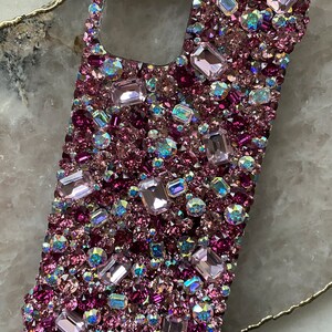 Custom Luxe Crystal & Pink Crystal Encrusted Phone Case, High End ...