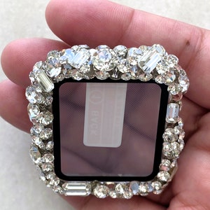 High End Luxe Clear Crystal Baguette Apple Watch Glass Cover With ...