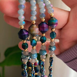 Galaxy Tiger's Eye Phone Strap, Healing Crystal Beads Phone Charm ...