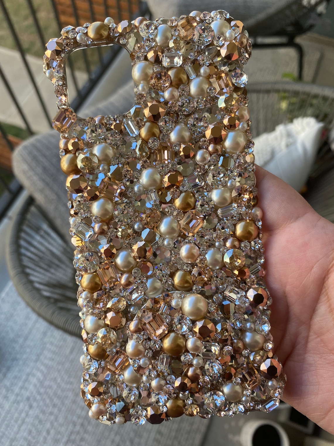 Custom Luxe Crystal & Pearl Embellished Phone Case High End | Etsy