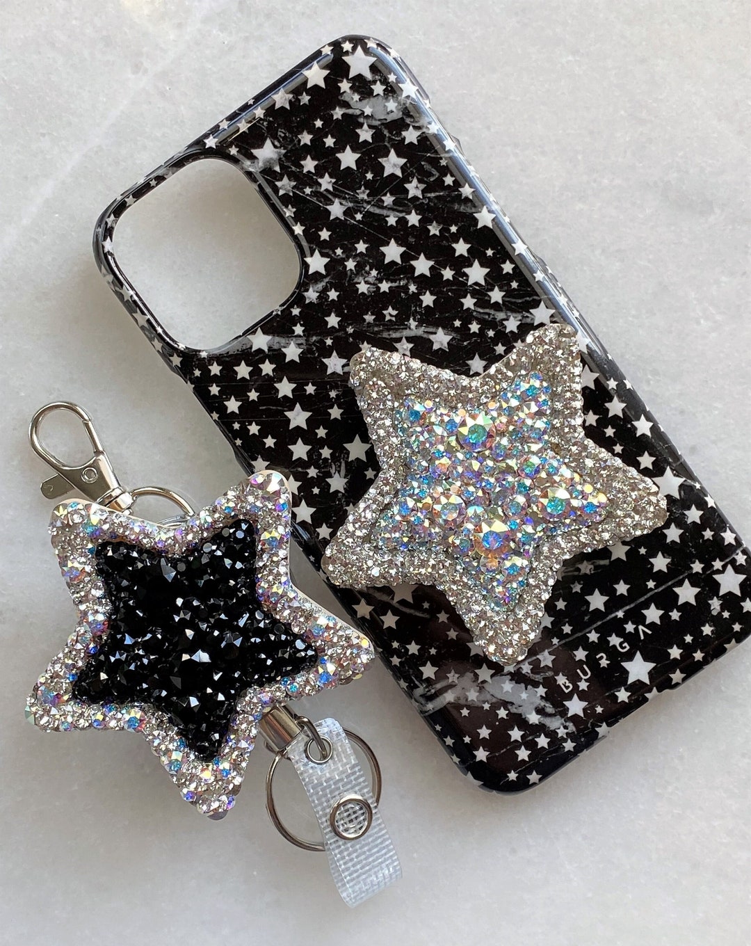 XL Crystal Star Topper, Star Badge Reel, ID Badge Holder, Star Phone ...