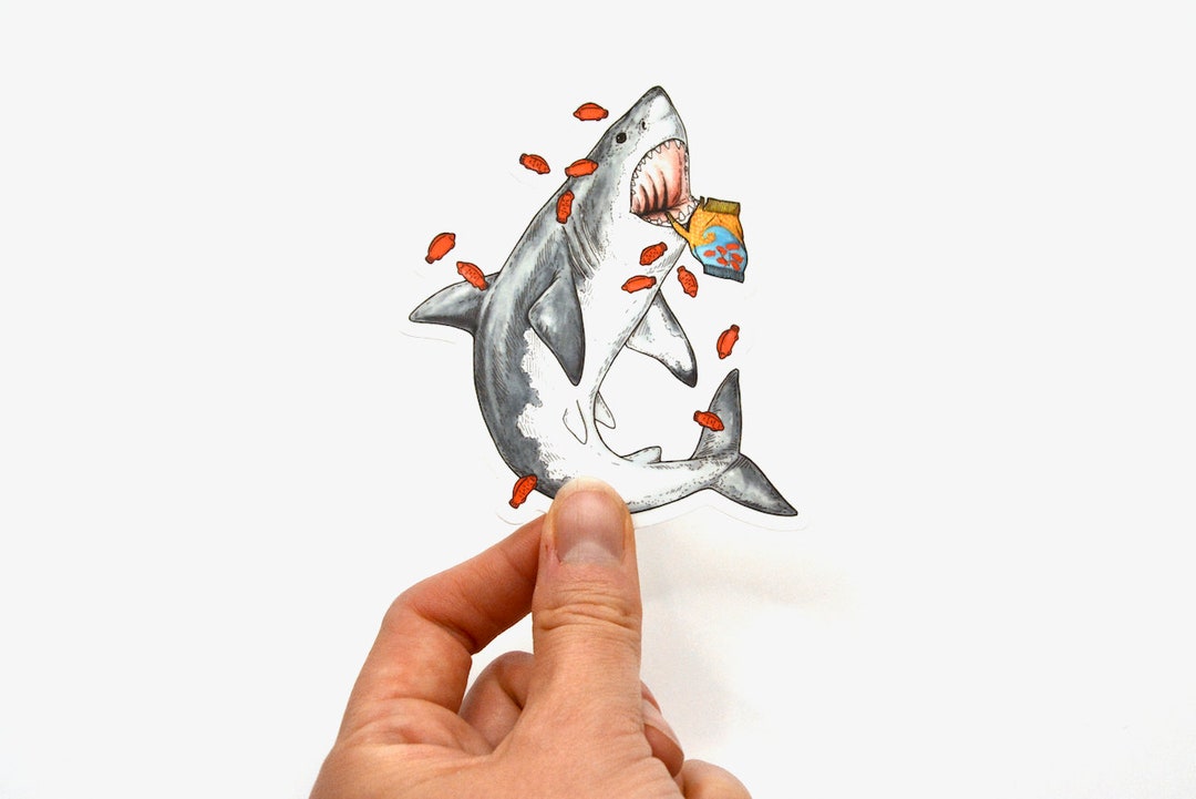 Shark + Swedish Fish - Snack Attack - Vinyl Decal - Sticker - Etsy