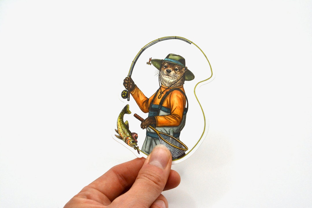 River Otter - Fly Fishing - Vinyl Decal - Sticker - Etsy