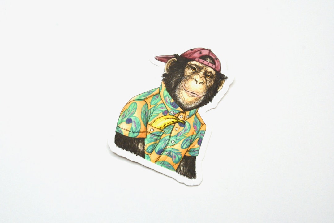 Chimp - Chimpanzee - Vinyl Decal - Sticker - Etsy