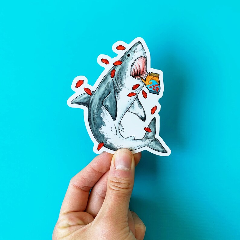 Shark Swedish Fish Snack Attack Vinyl Decal Sticker | Etsy