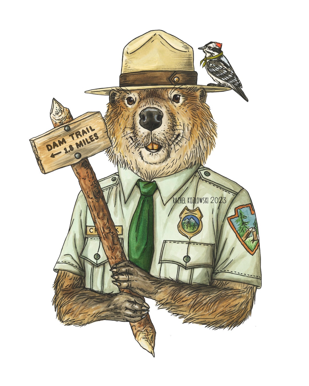 Ranger Chuck - Beaver - Explorer - Archival Print - Etsy