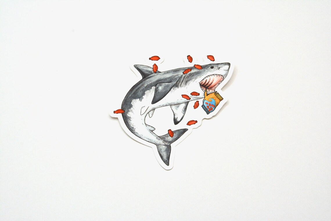 Shark + Swedish Fish - Snack Attack - Vinyl Decal - Sticker - Etsy