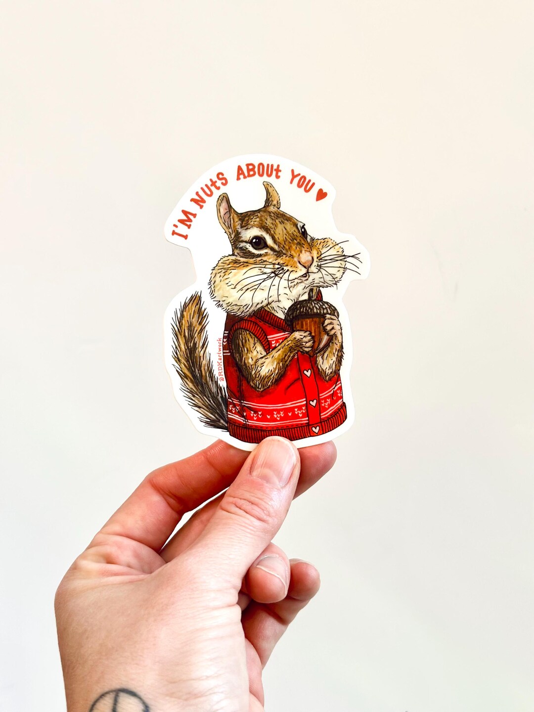 Chipmunk - Nuts About You - Vinyl Decal - Sticker - Etsy