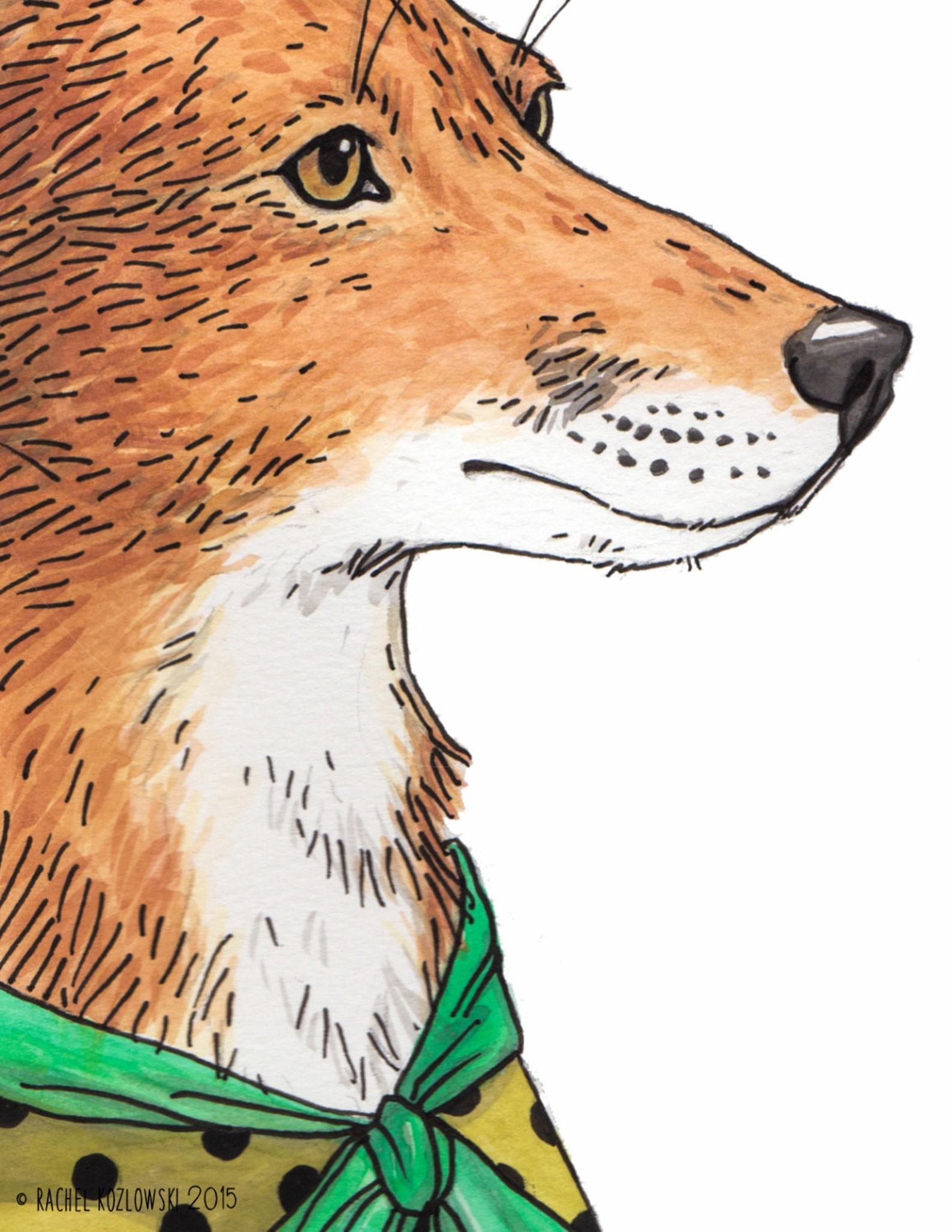 Mrs. Fox Illustration - Archival Print - Etsy