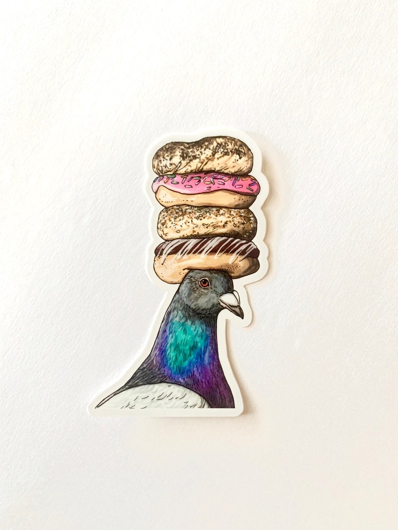Pigeon Donuts Snack Attack Vinyl Decal Sticker - Etsy