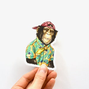 Chimp - Chimpanzee - Vinyl Decal - Sticker - Etsy