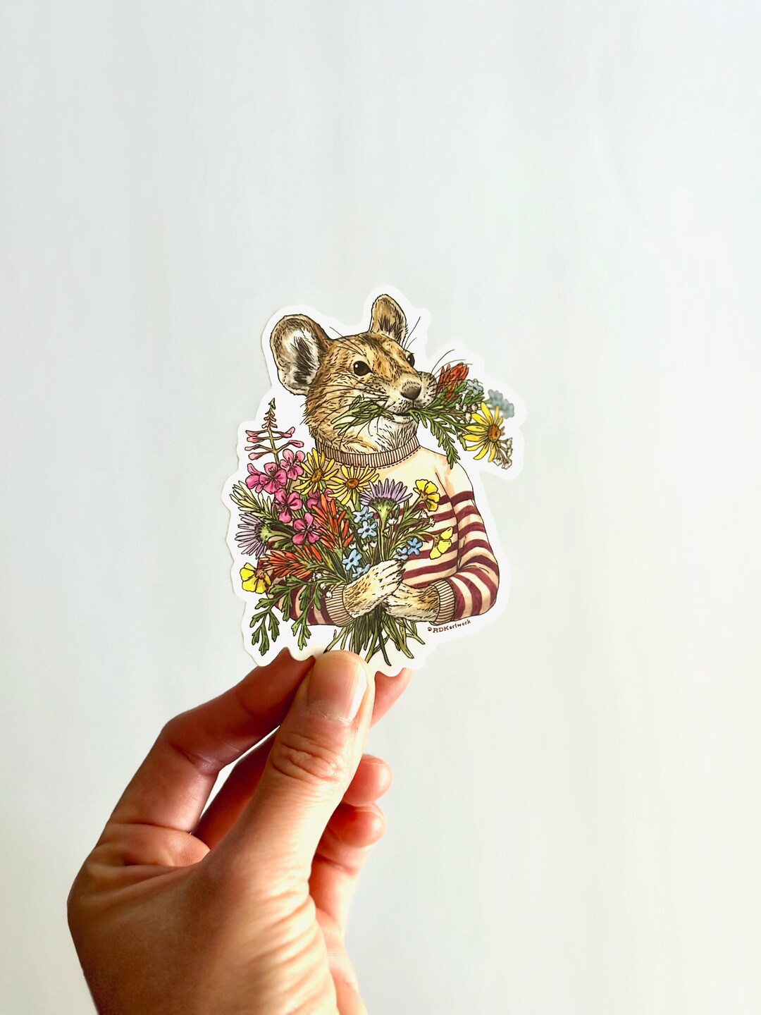 Pika + Wildflowers - Vinyl Decal - Sticker - Etsy