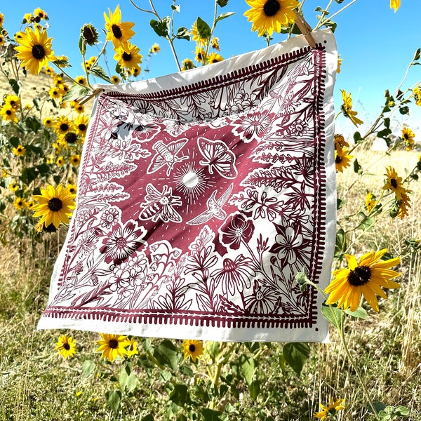 Burgundy Bandana - Etsy