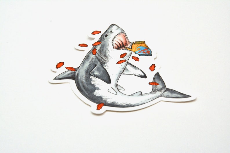 Shark + Swedish Fish - Snack Attack - Vinyl Decal - Sticker - Etsy