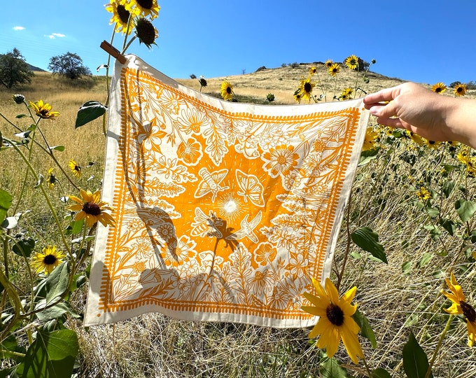 Blooming Bandana Goldenrod Wildflower Pollinators 100% Cotton - Etsy
