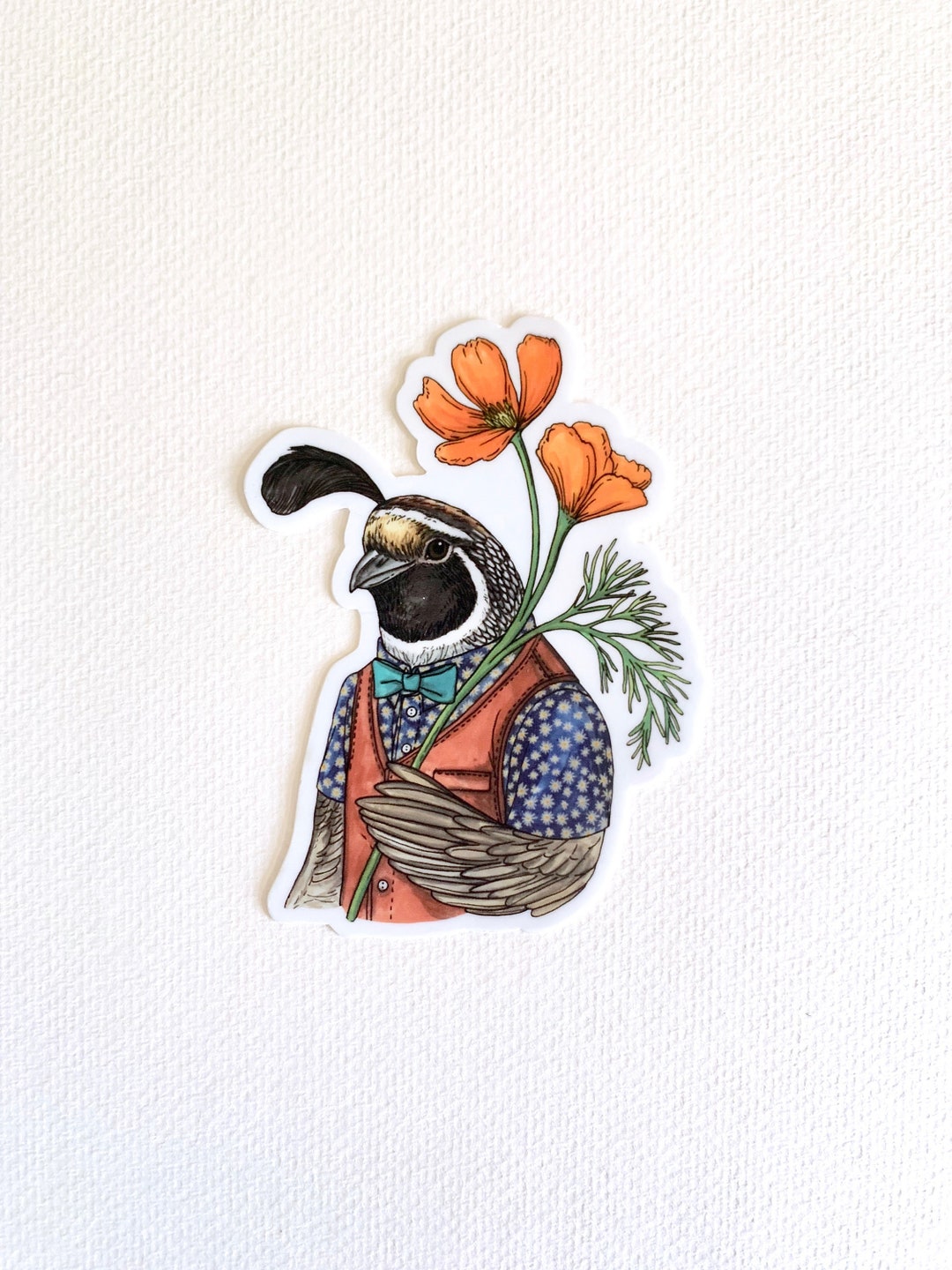 California Quail Poppy Vinyl Decal Sticker - Etsy