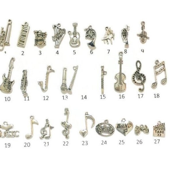 Music Charm Necklace - Etsy