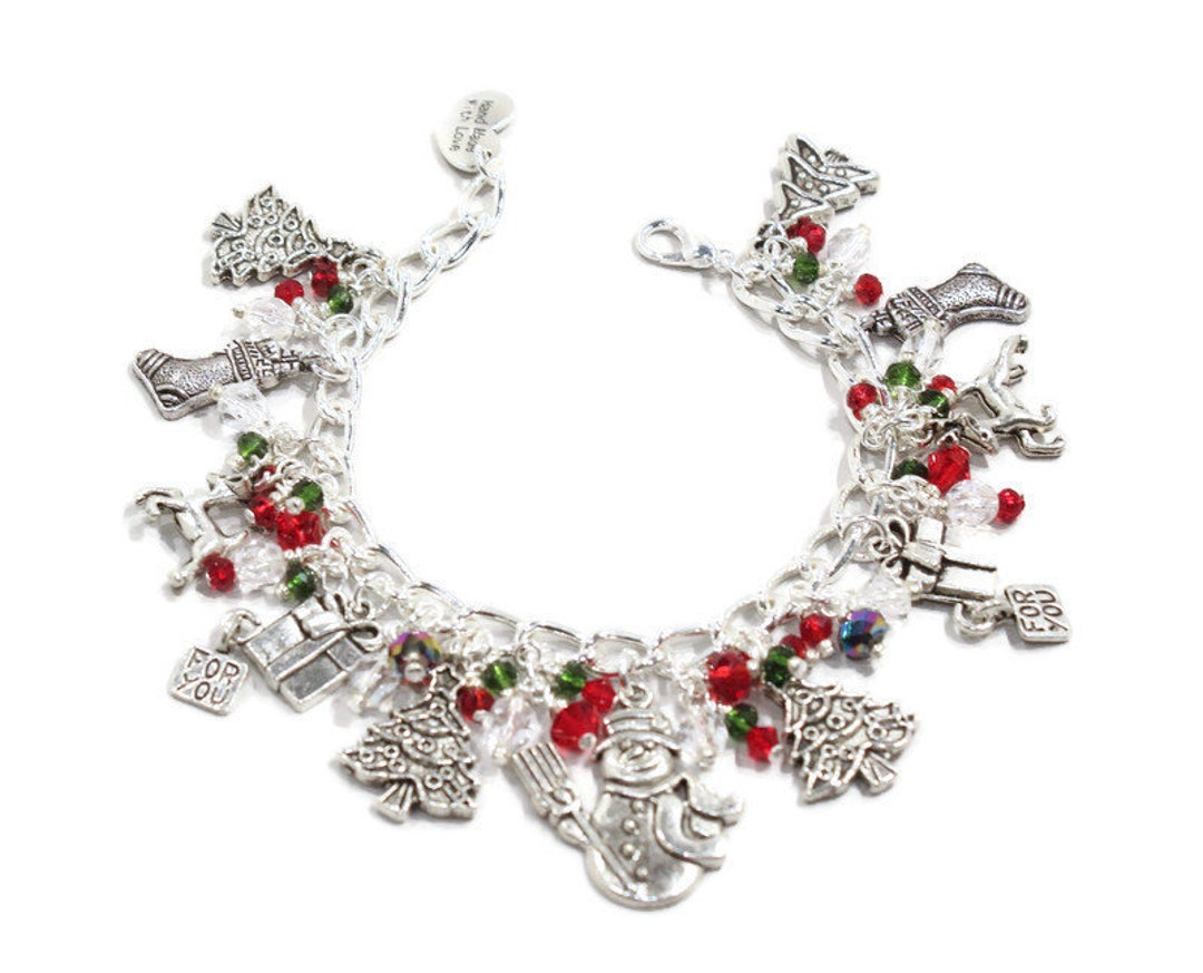 Holiday Bracelet,christmas Bracelet,christmas Jewelry,christmas Tree ...
