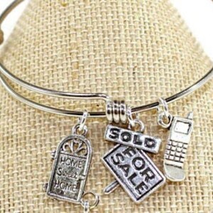 Realtor Bracelet Realtor Charm Bracelet Real Estate Agent Charm ...