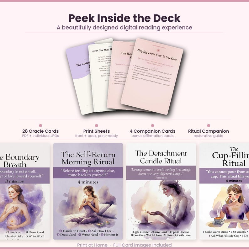 Codependency Healing Oracle — Printable Card Deck | Print at Home | DIY ...