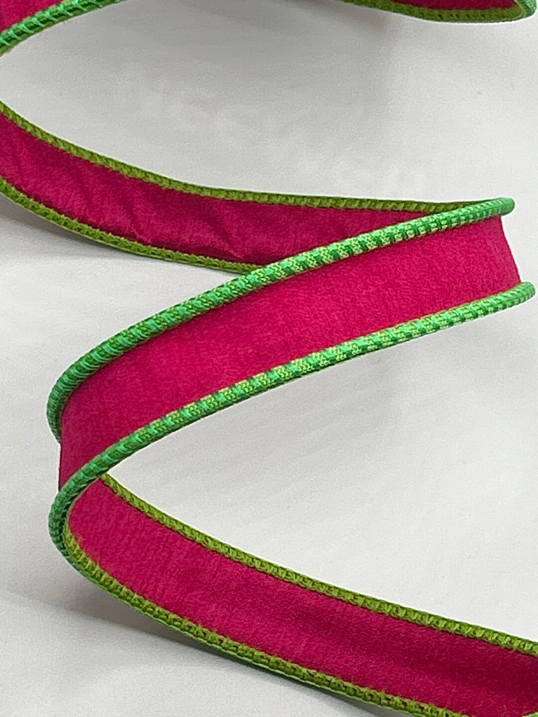 1" Hot Pink and Green Ribbon ~ Hot Pink Ribbon ~ Lime Green Corded ...