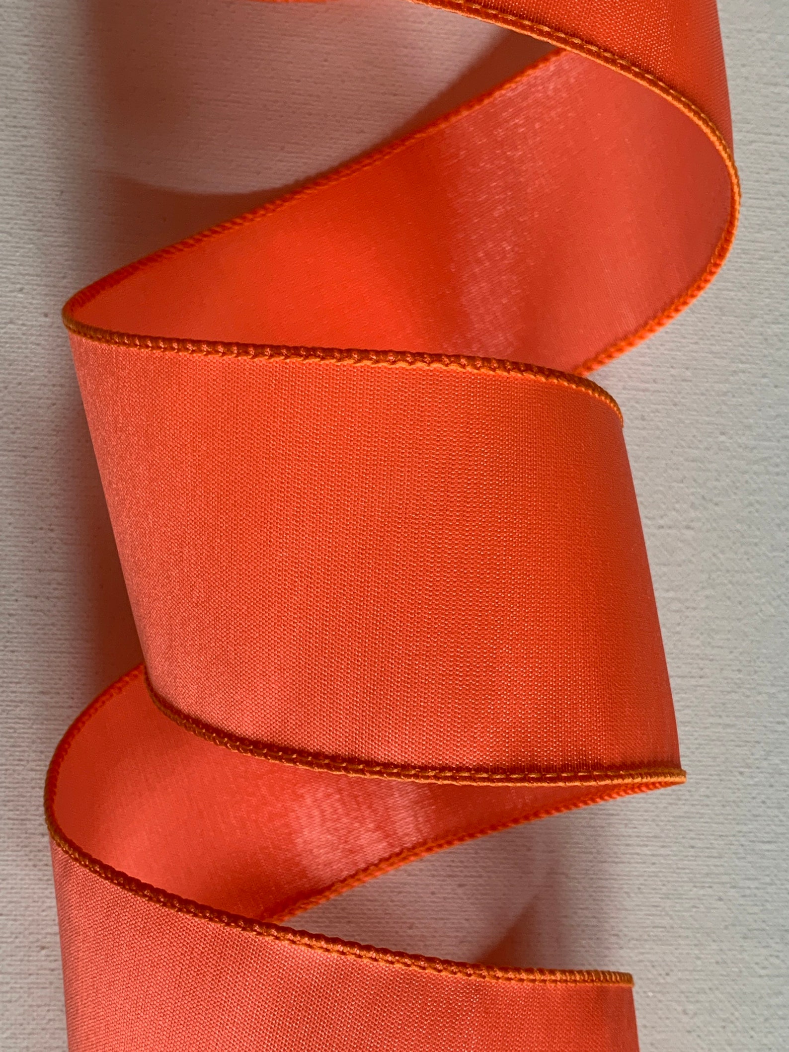 2.5 or 4 Neon Coral Sateen Ribbon Wired Edges - Etsy