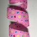 1.5 Pink Heart Ribbon Love Hearts Ribbon Wired Edges 5 - Etsy