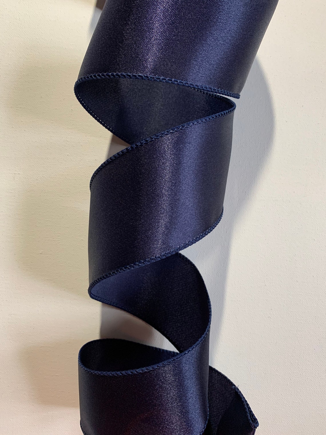 2.5 Navy Blue Satin Ribbon Wired Edges 10 Yard Roll - Etsy