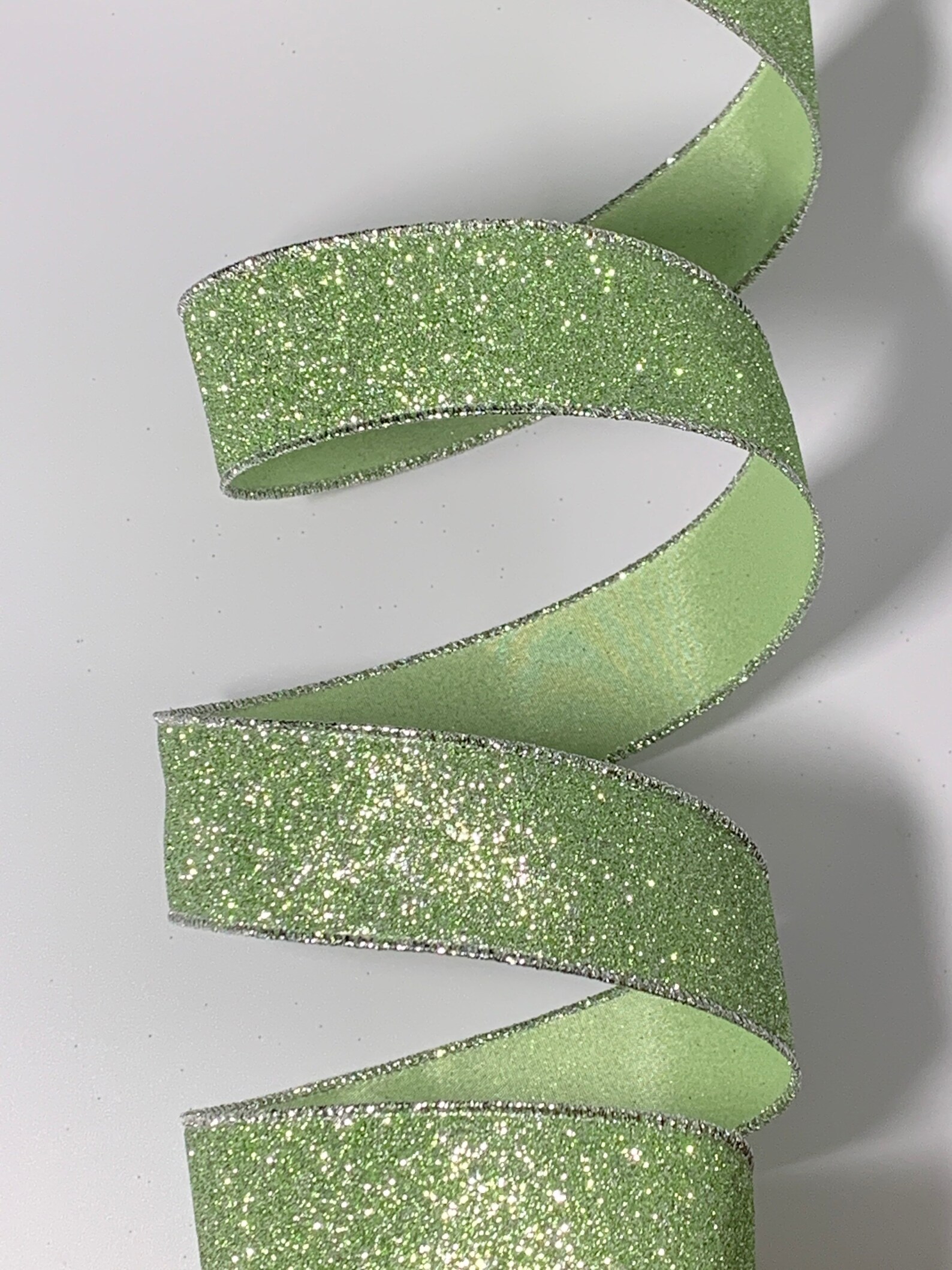 1.5 Mint Green Diamond Dust Ribbon Glitter Farrisilk - Etsy