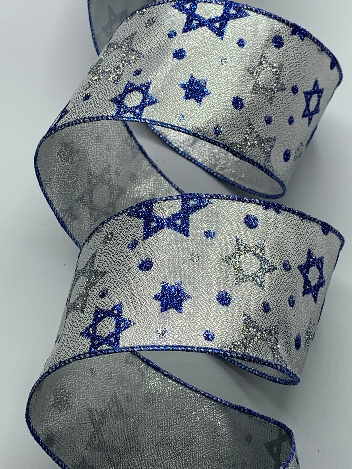 2.5 Star of David Ribbon Metallic Silver Royal - Etsy
