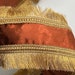 4" Copper / Rust Velvet Ribbon ~ Smooth Velvet Ribbon ~ Gold Fringe ...