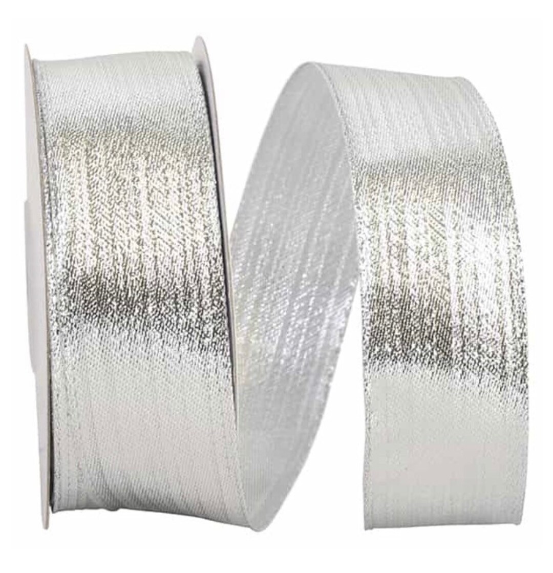 1.5" Silver Woven Metallic Lame Ribbon ~ Wired Edges ~ 25 Yard Roll - Etsy