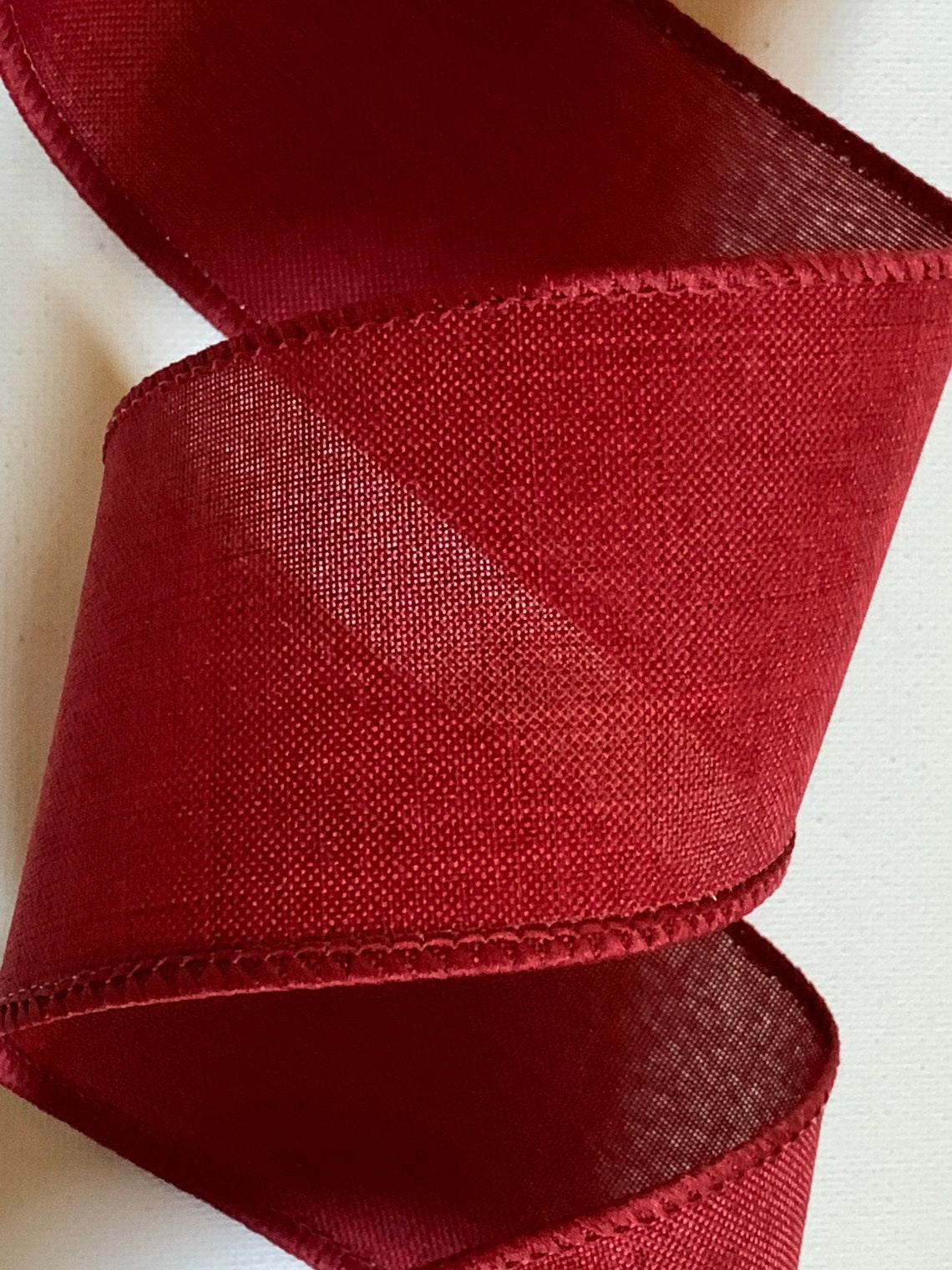 1.5 or 2.5 Scarlet Red Linen Ribbon Solid Color - Etsy UK