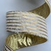 2.5" Ivory Faux Fur Ribbon ~ Metallic Gold Stripes ~ Metallic Gold Back ...
