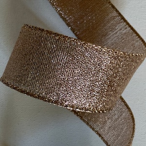 1.5" Metallic Rose Gold Ribbon ~ Wired Edges ~ 10 Yards - Etsy