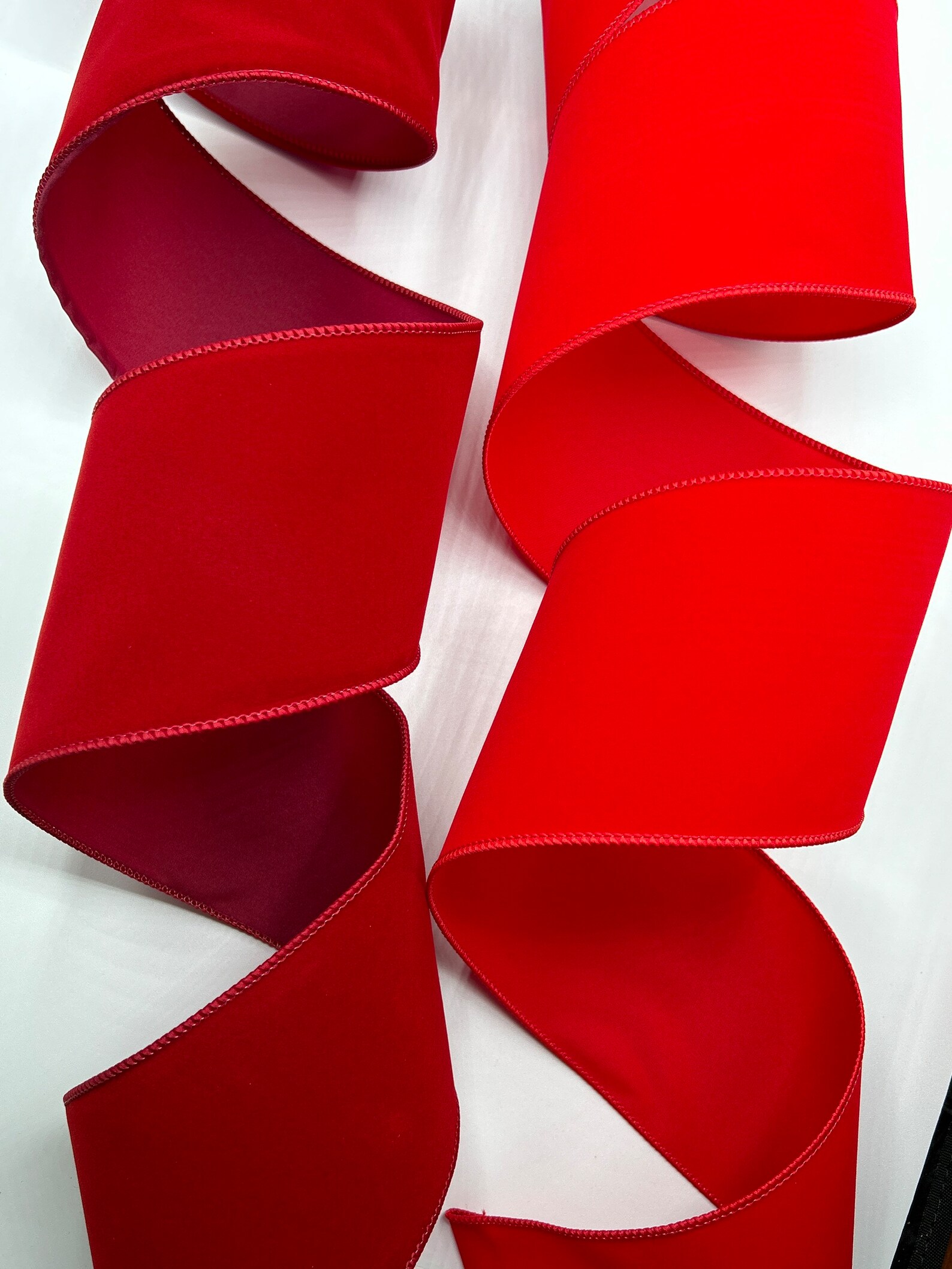 1.5 2.5 or 4 Bright Red or Scarlet / Brick Red Velvet - Etsy