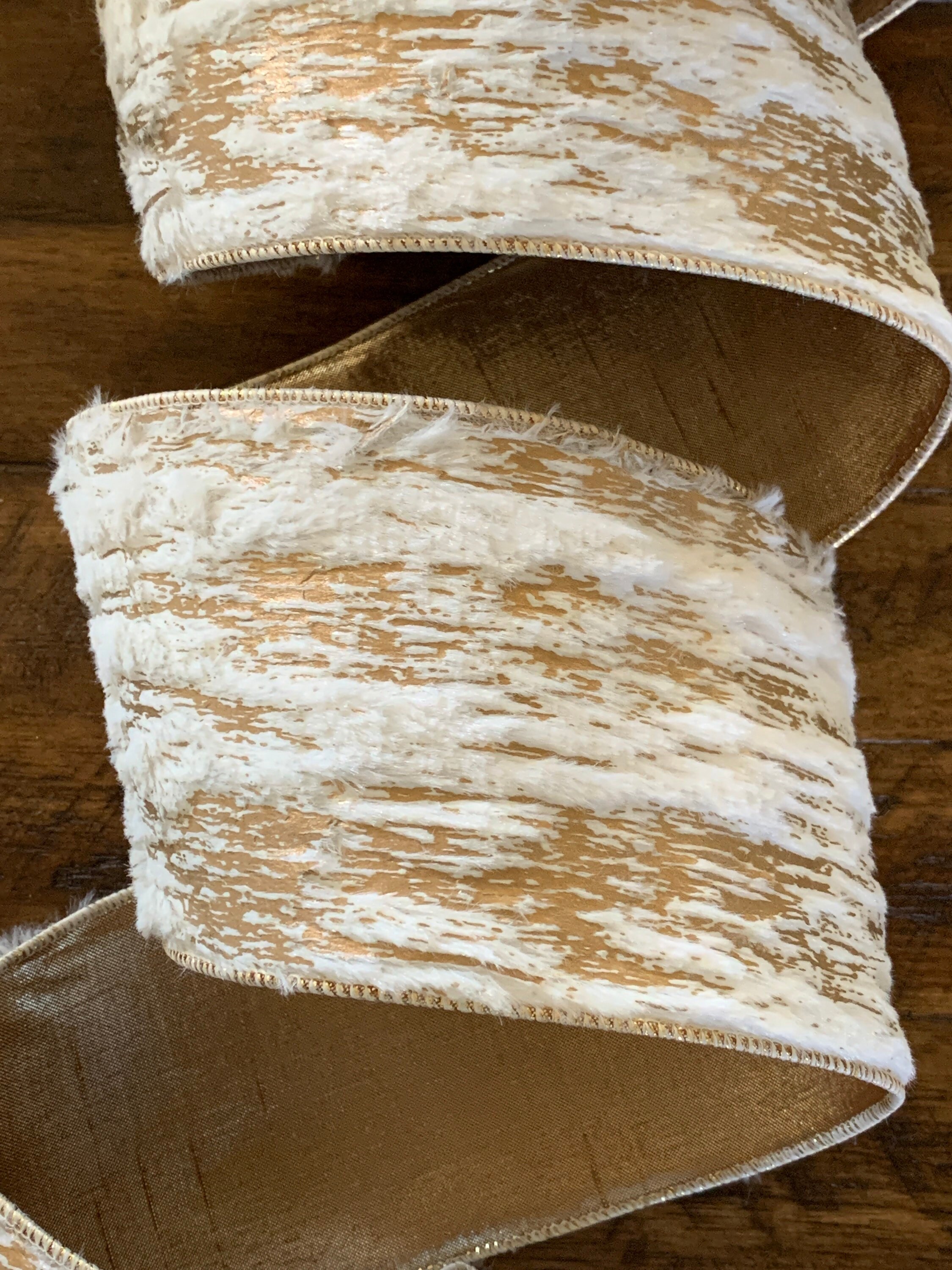 2.5 or 4 Ivory Birch Bark Look Faux Fur Gold | Etsy